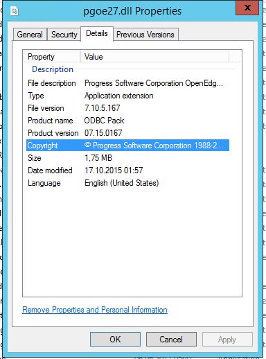 Progress Open Edge 11.6.3 ODBC 32 Bit System Error 192 - OpenEdge ...